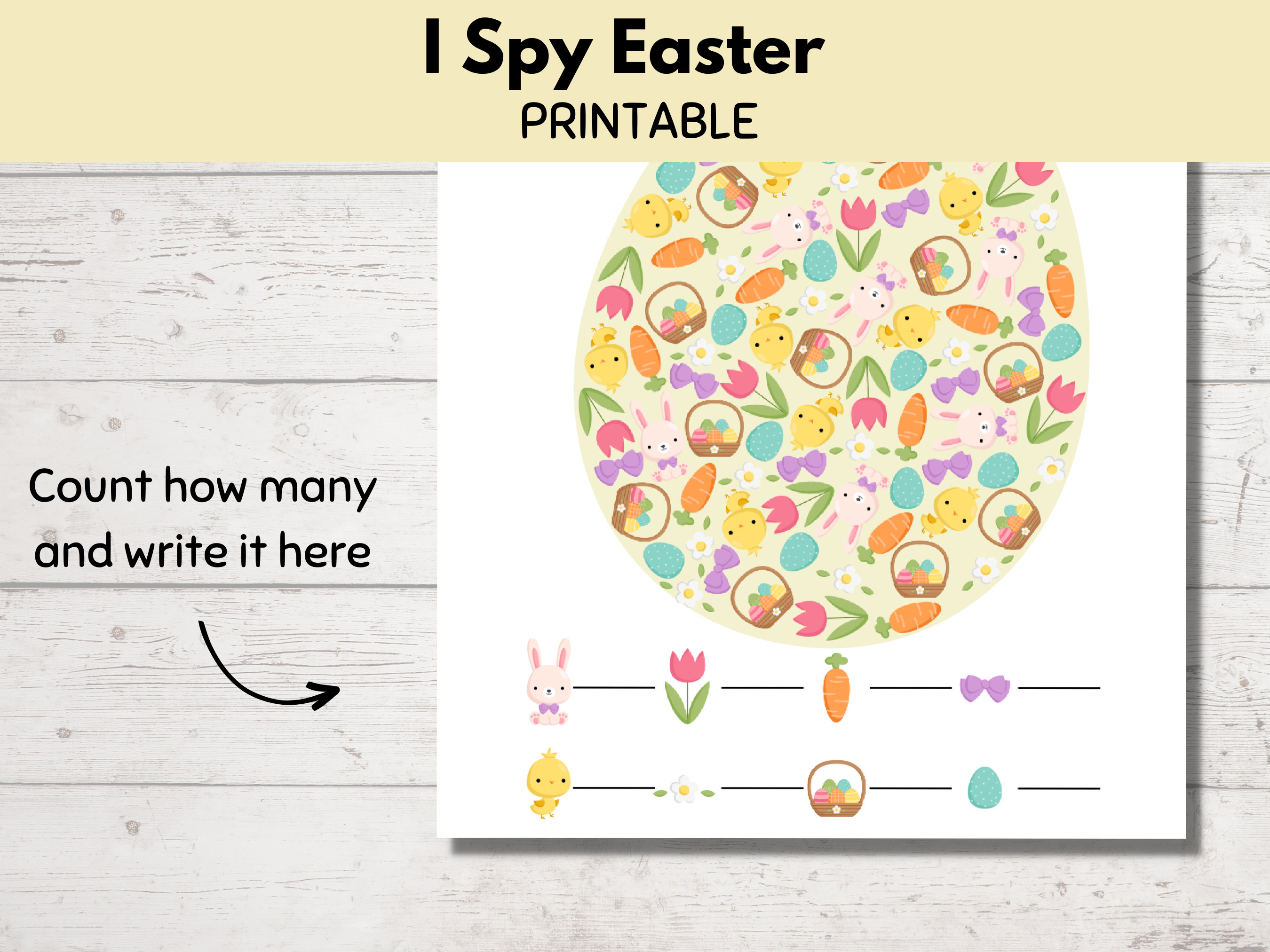 I Spy Easter Game Printable, Kids Easter Party Game, Easter Activity ...