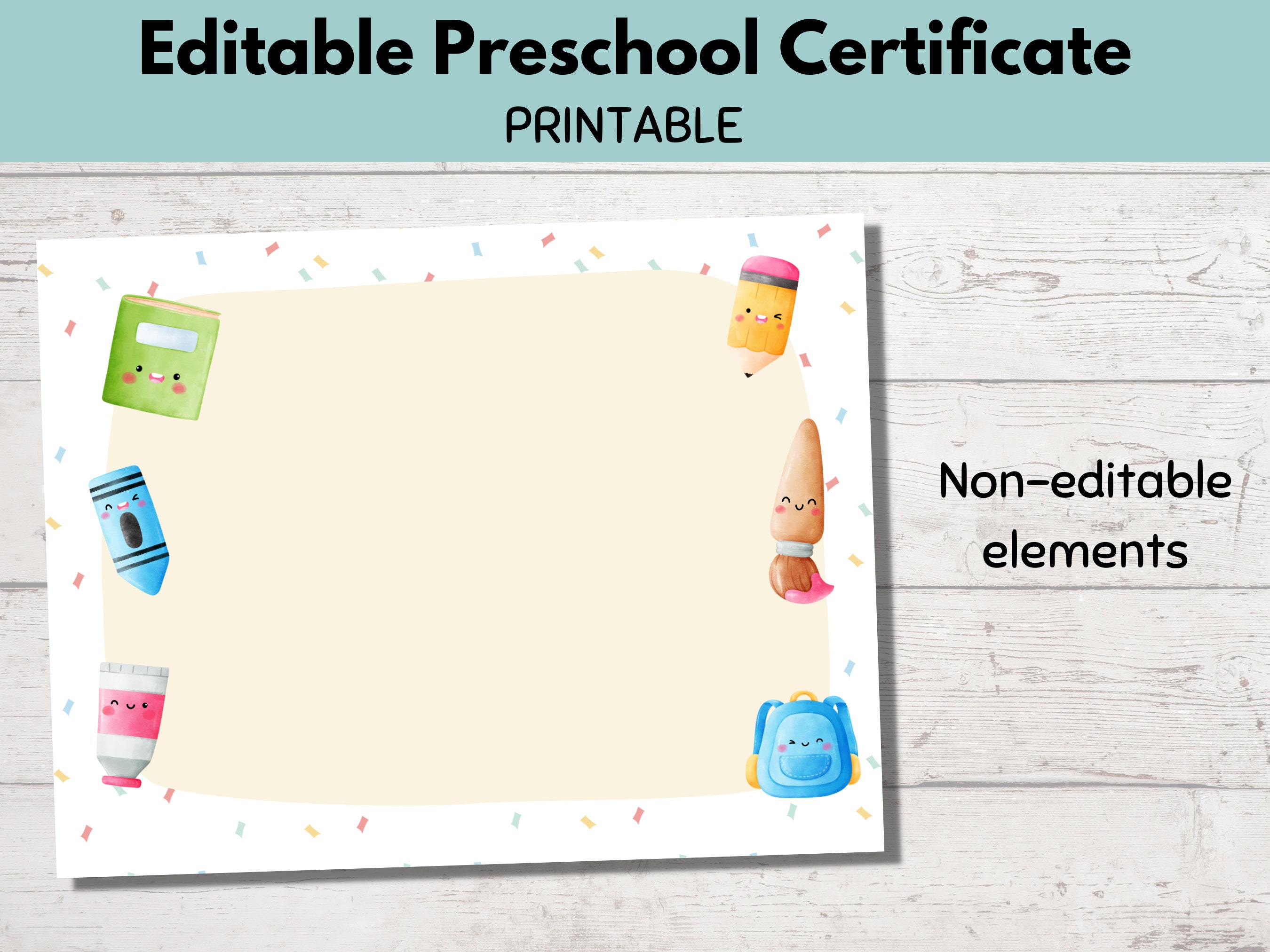 Editable Preschool Graduation Certificate, Printable Sign, Last Day of ...