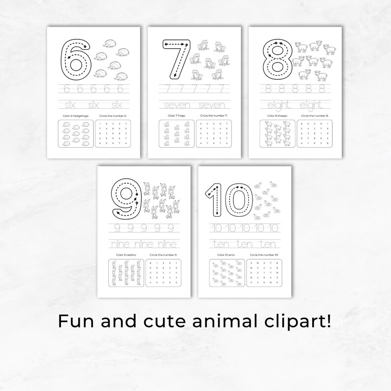 Number Tracing Worksheets, 1-10 Number Workbook for Kindergarten, 3 ...