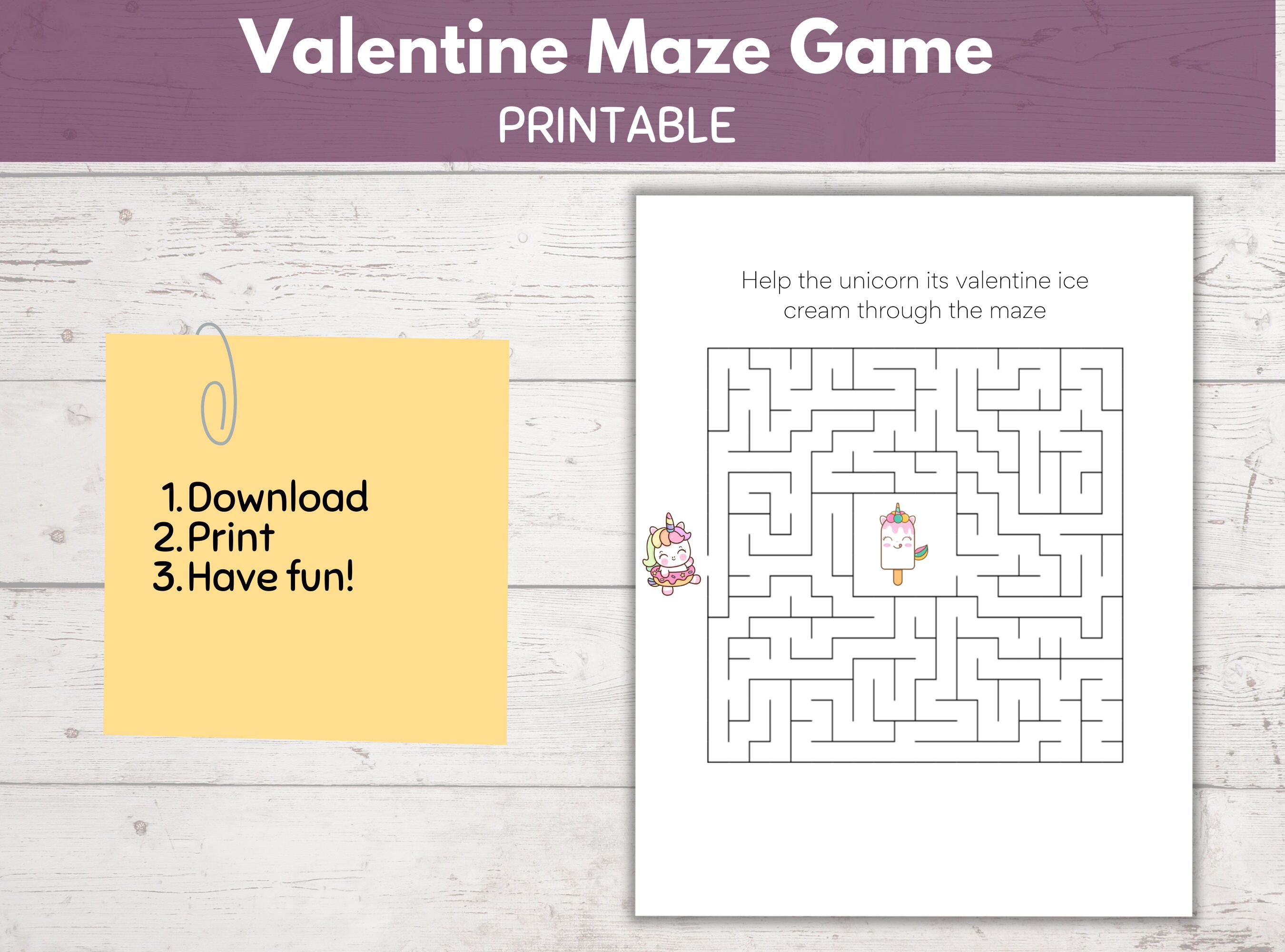 Valentine Maze Puzzle Printable, Printable Valentines Games, Kids ...