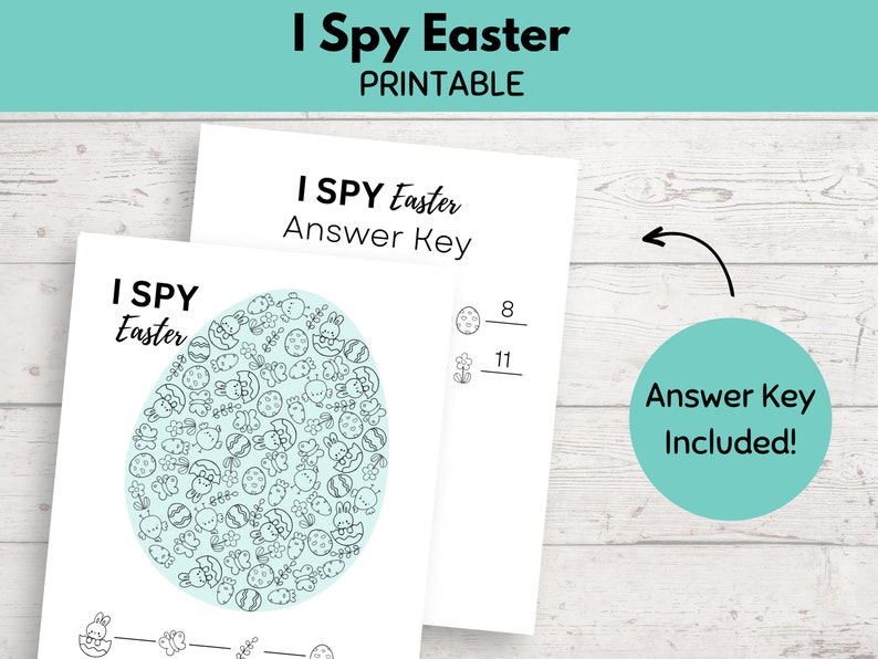 I Spy Easter Game Printable, Kids Easter Party Game, Easter Activity ...