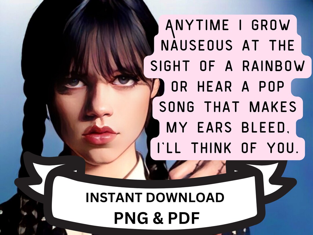 Wednesday Addams Greeting Card, Wednesday Thinking of You Card, Funny ...