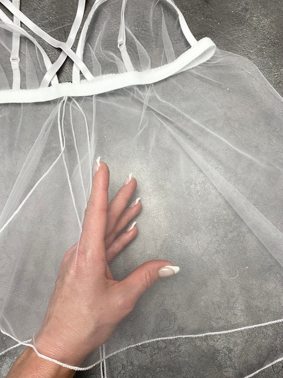 White Transparent Babydoll Chest Harness Babydoll Lingerie See Through ...