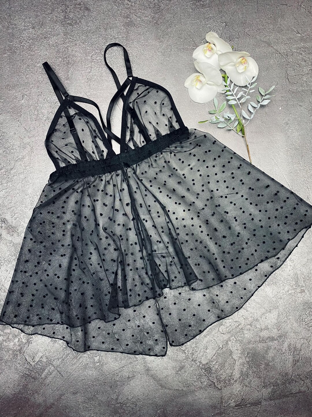 Black Transparent Babydoll | Chest Harness Babydoll | Lingerie See ...