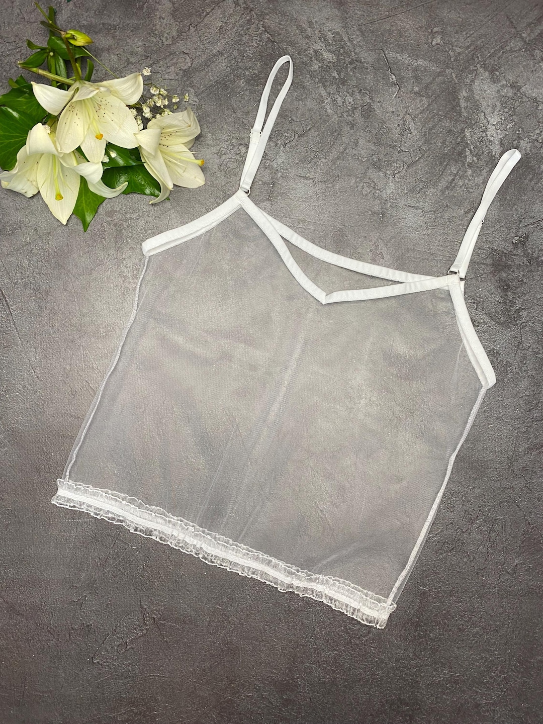White Transparent Camisole With Ruche | Sensual Lingerie | Super Naked ...