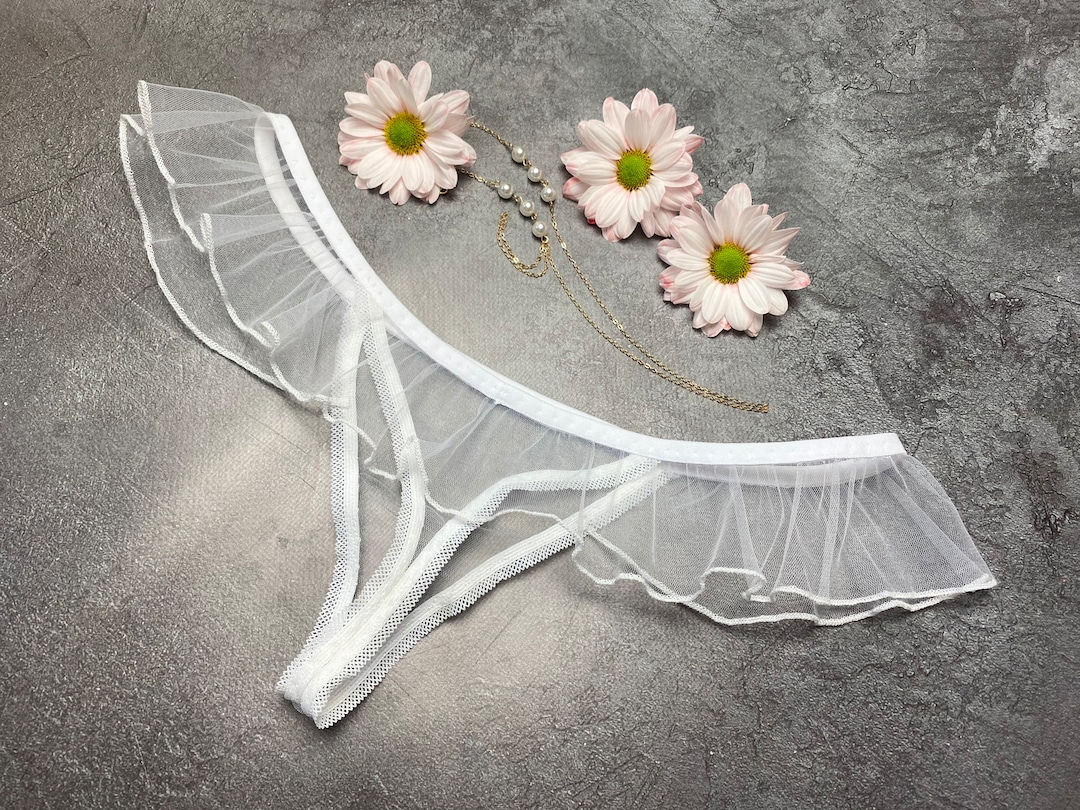White Transparent Panties With Ruche | See Through Thong Panty | See ...