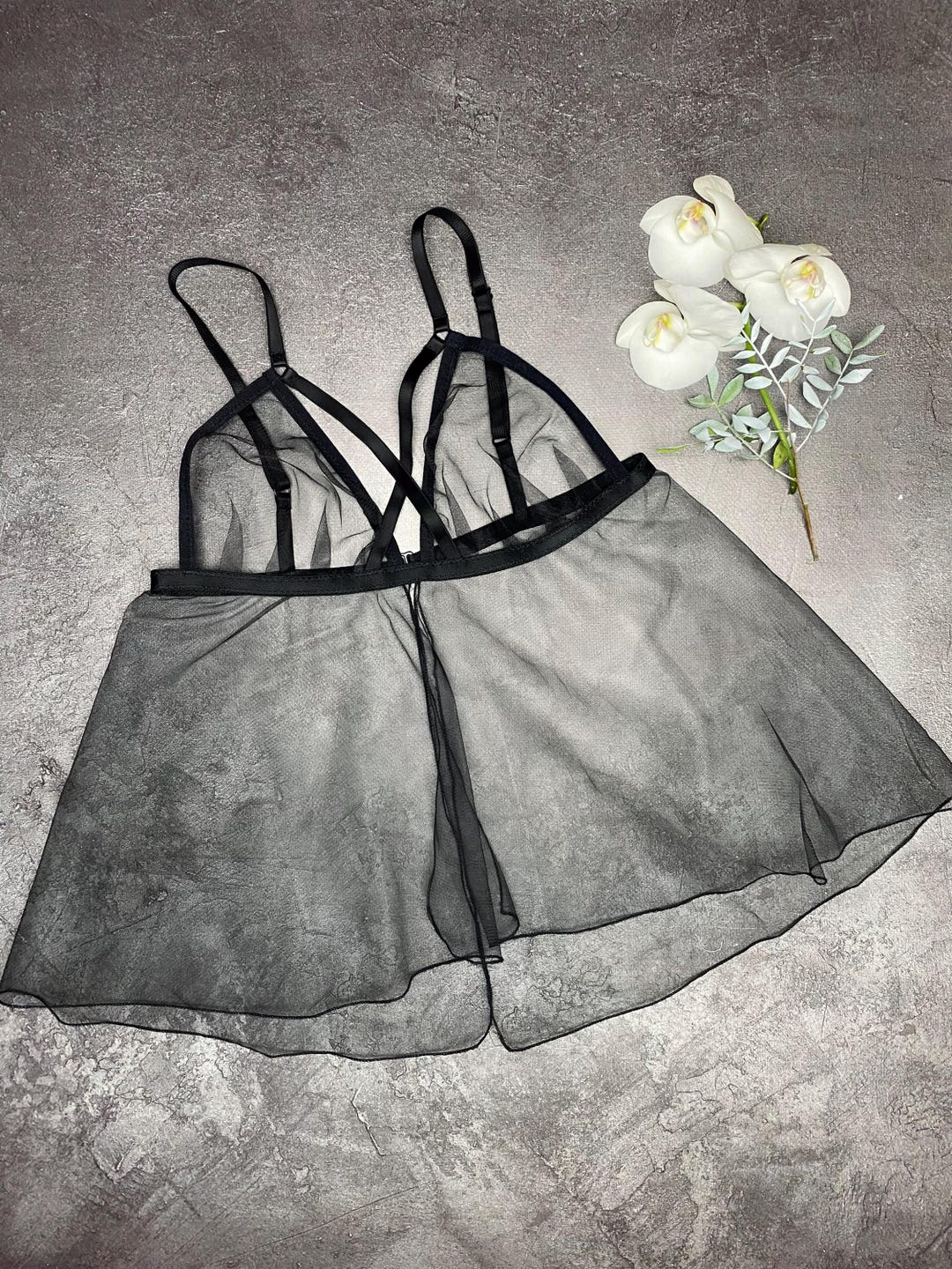 Black Transparent Babydoll | Chest Harness Babydoll | Lingerie See ...