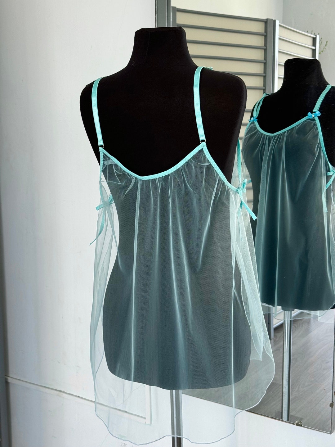 Blue See Through Babydoll With Ties | Transparent Babydoll | Alluring ...