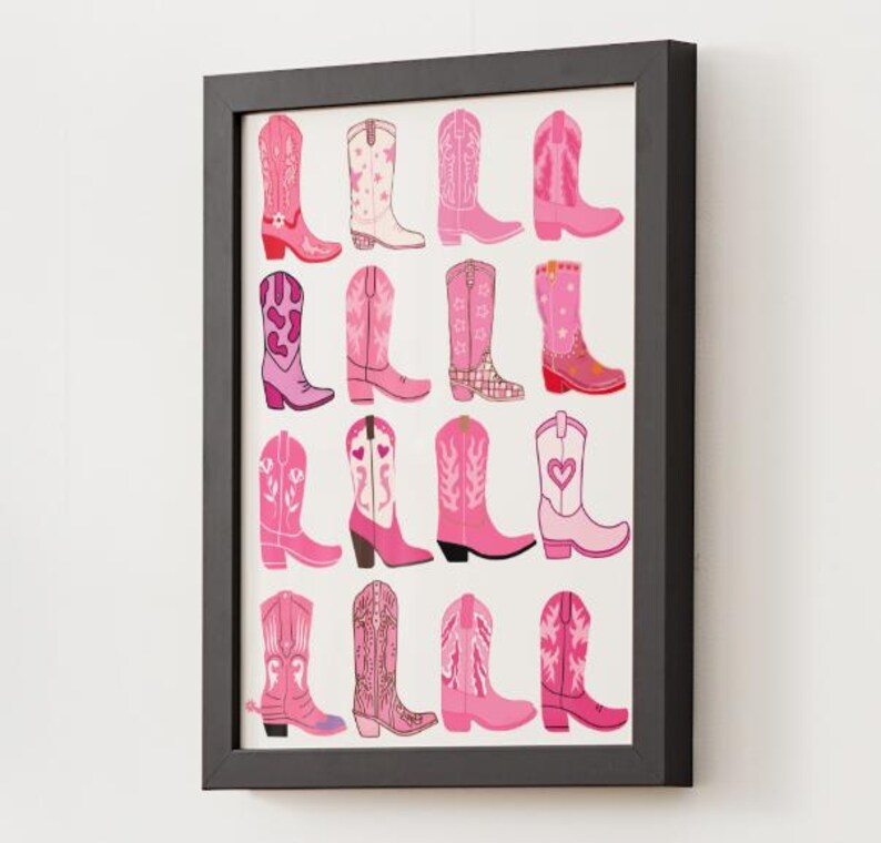 Cute Cowgirl Boots Downloadable Print, Western Pink Girly Decor ...