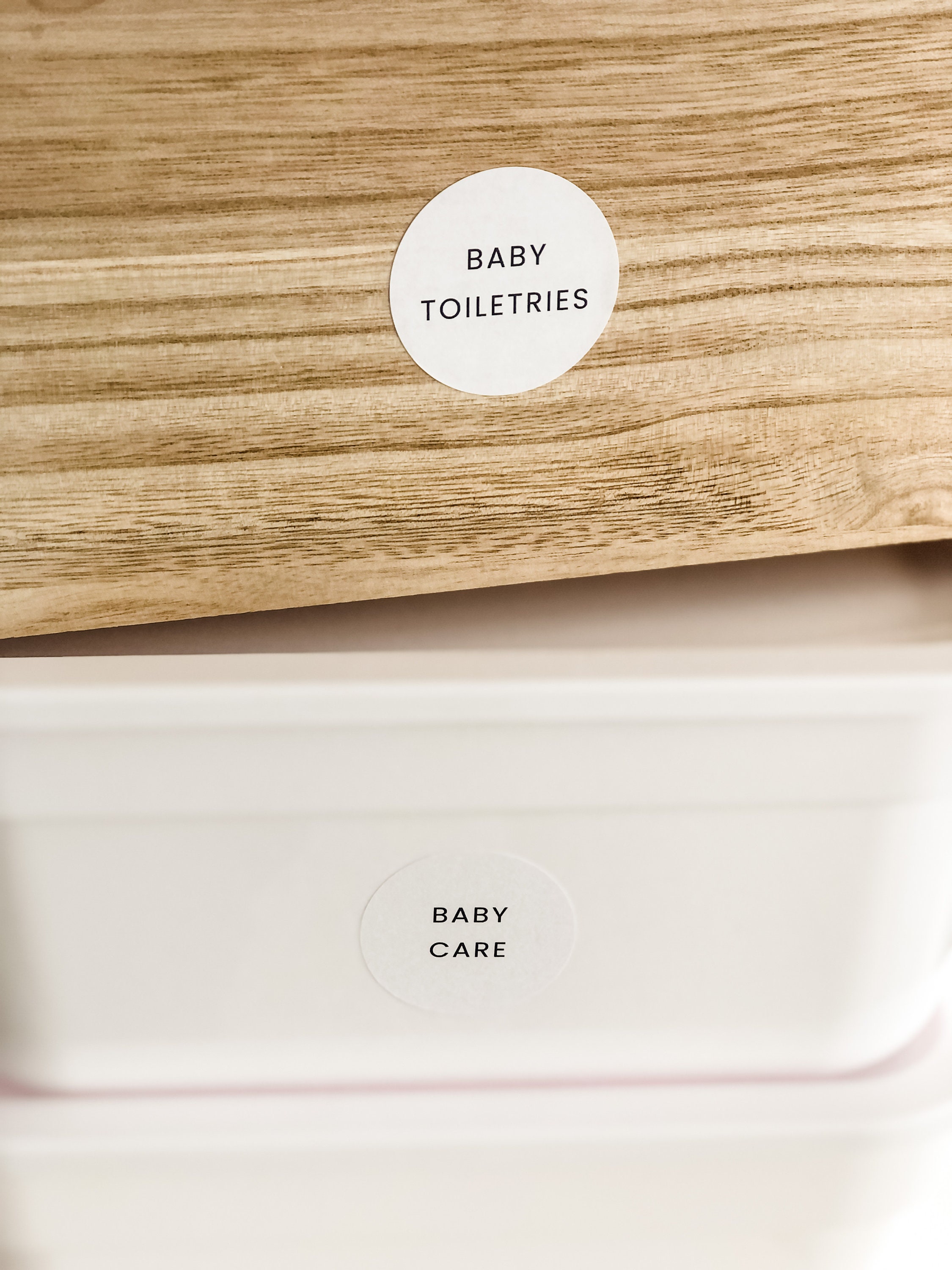 Circle Baby Labels / Baby Size Labels, Baby Essentials Labels, Nursery ...