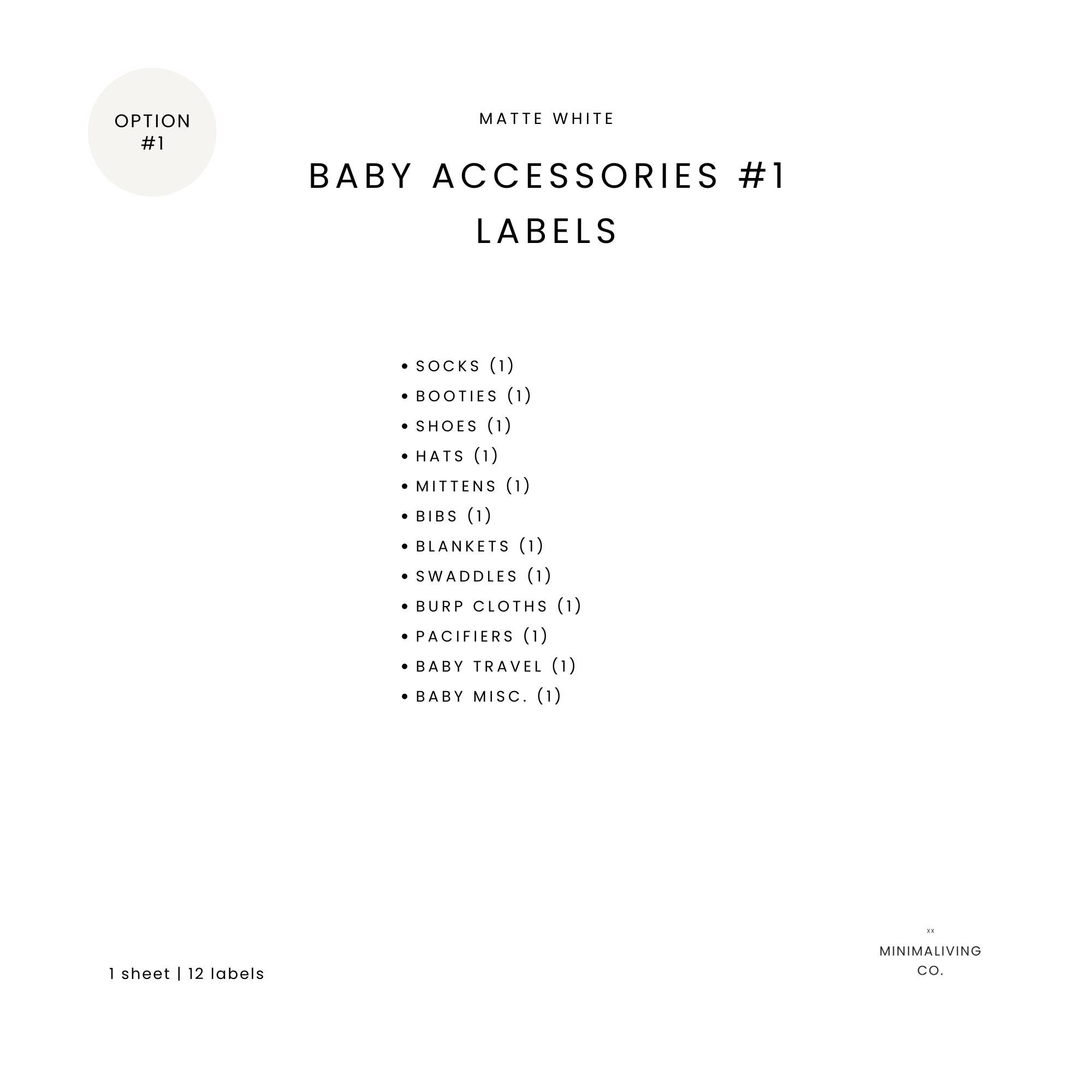 Circle Baby Labels / Baby Size Labels, Baby Essentials Labels, Nursery ...