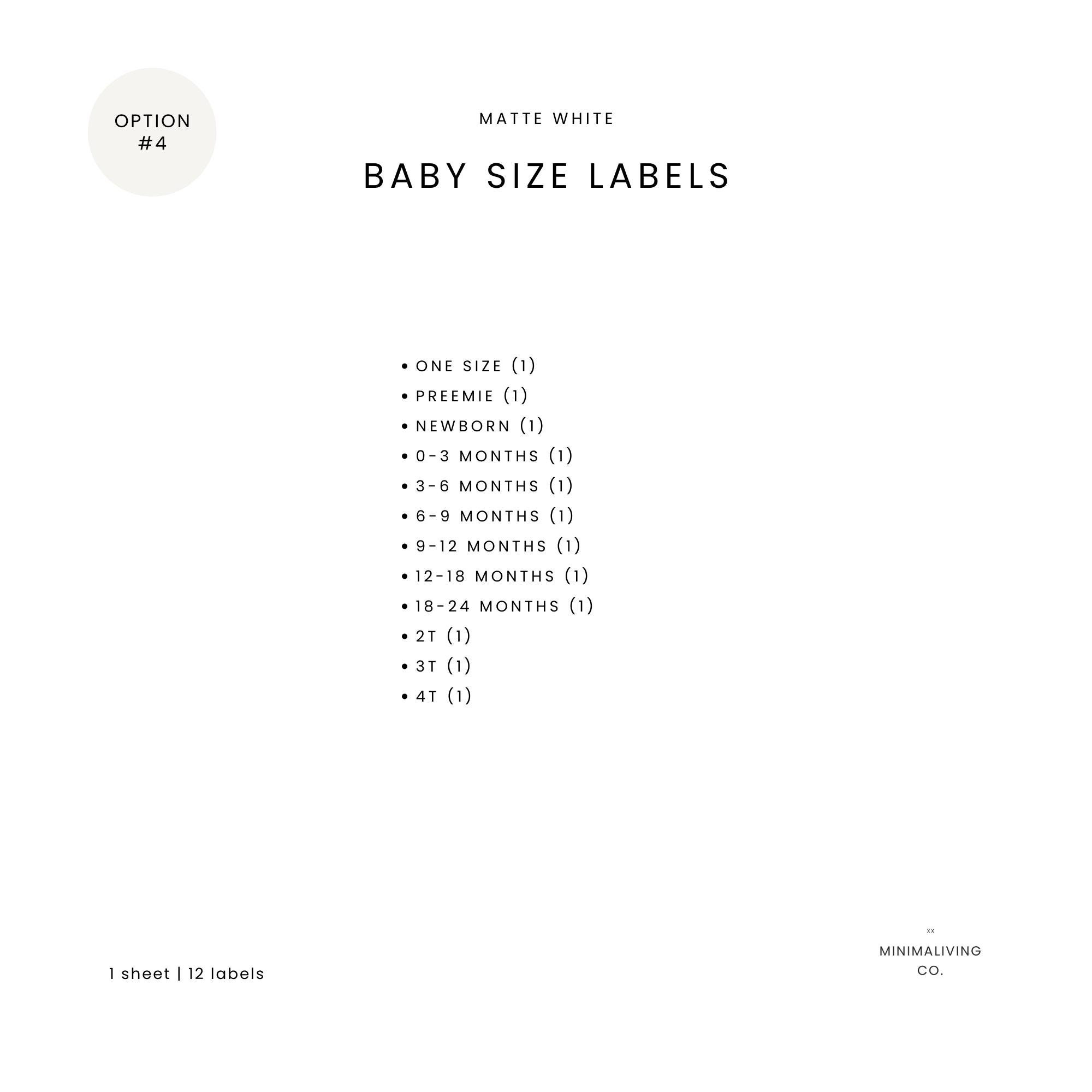 Circle Baby Labels / Baby Size Labels, Baby Essentials Labels, Nursery ...