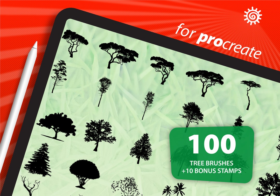 100 Procreate Tree Brush Set, Detailed Tree Brushes, Botanical Art ...