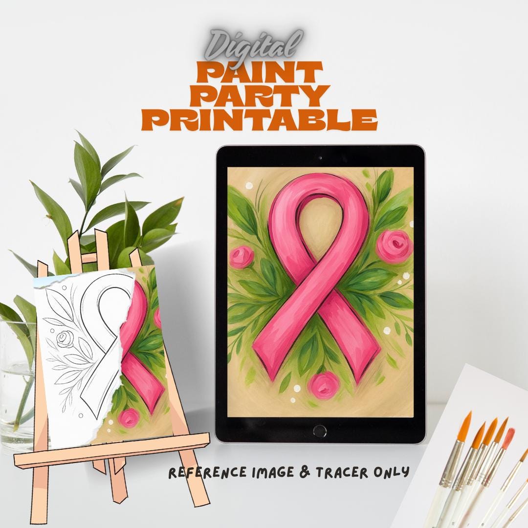 Breast Cancer Awareness | Pink Ribbon Digital Download Printables | DIY ...