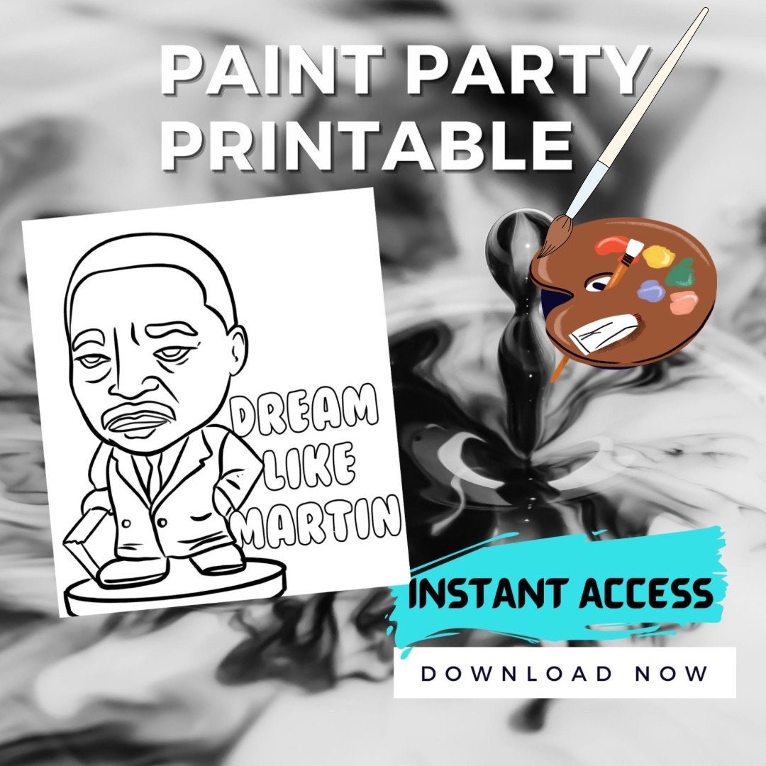 Canvas Printable Black History Martin/ Pre Drawn Outline / DIY Canvas ...
