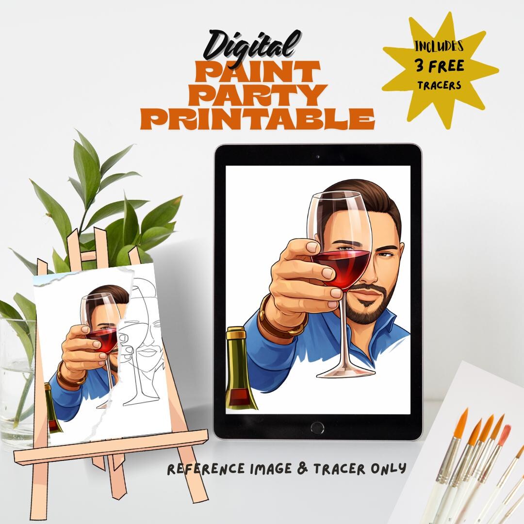 Toast Paint Party Canvas: Pre-drawn DIY Template (digital Download ...