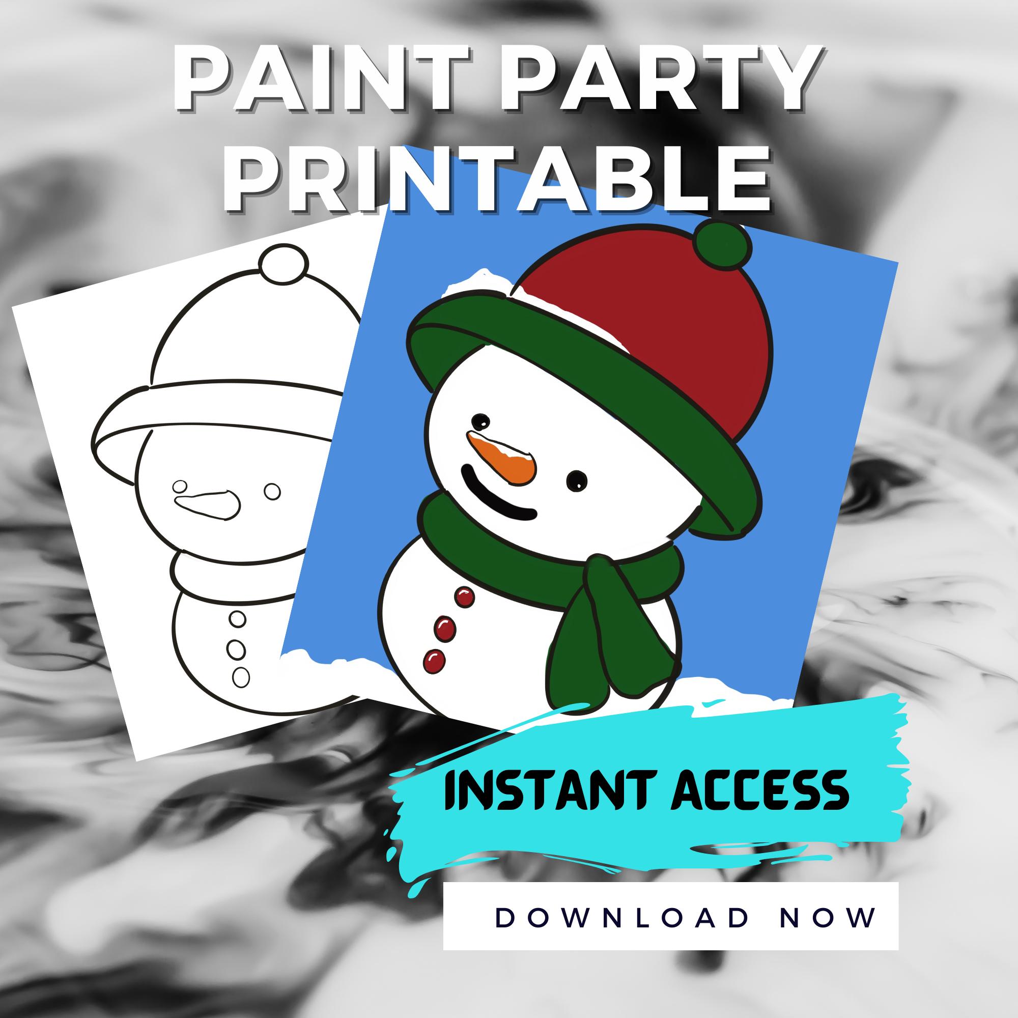 Frosty the Snowman Paint Party Printable: Christmas Canvas Art (digital ...