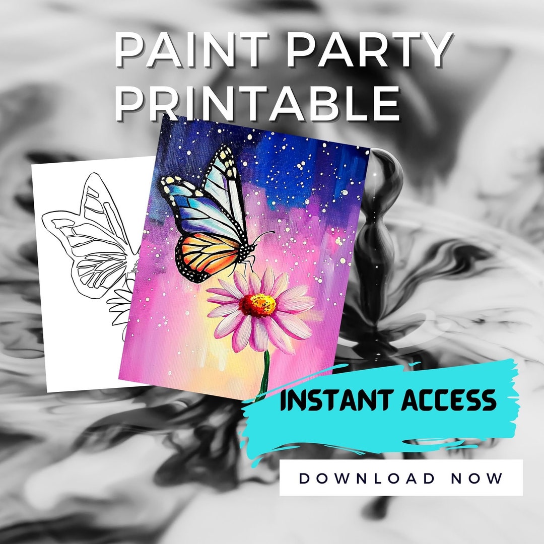 Canvas Printable Butterfly Dreams / Pre Drawn Canvas / DIY Canvas ...