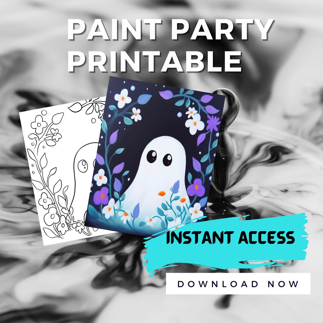 Boo Ghost Canvas Printable: DIY Paint Party Template (PNG/JPEG) - Etsy
