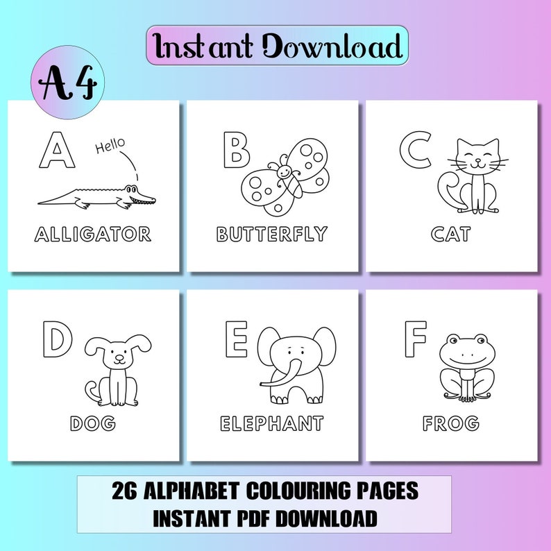 Alphabet Colouring Letters, Printable Colouring Pages, Kids Activity ...