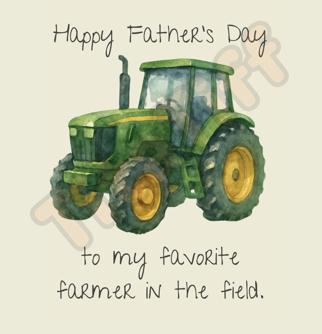 Printable Father’s Day Card – Tractor Watercolor Card for Dad ...