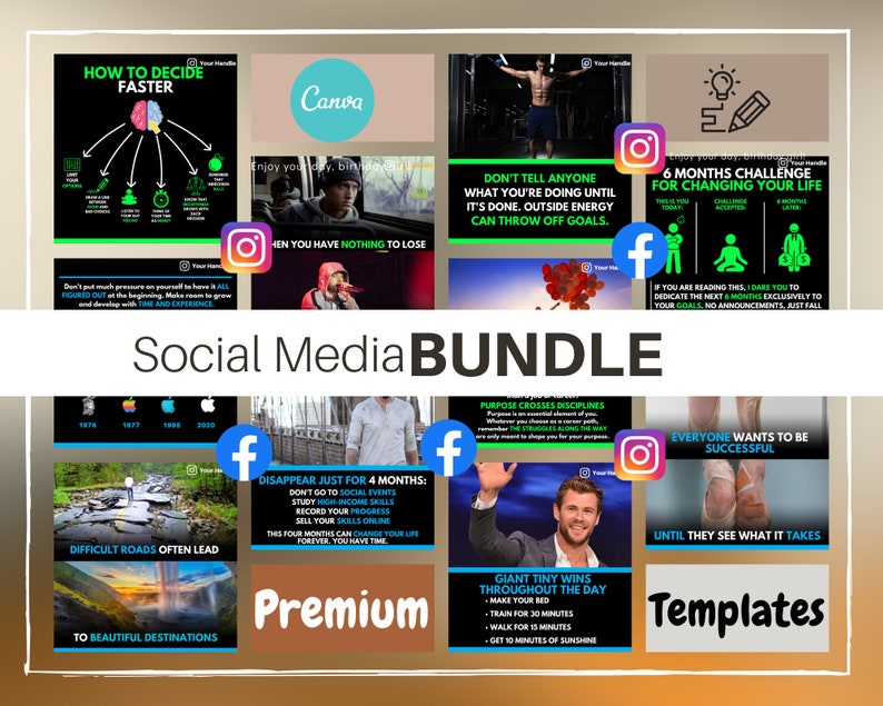 1500 Instagram Templates | Social Media Templates Canva Editable ...