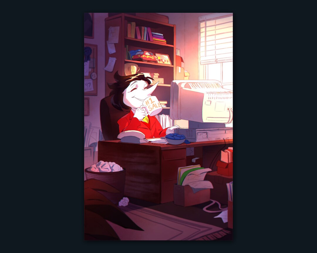 Deltarune Spamton Art Print Undertale Poster of Spamton in Office 11x17 ...