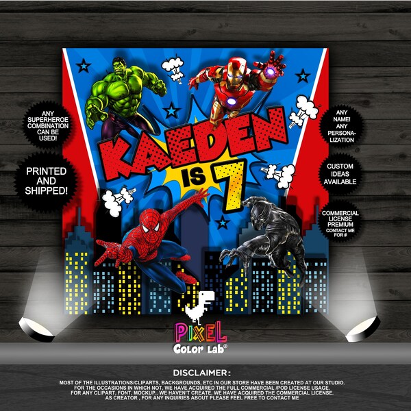 Superhero Backdrop - Etsy UK