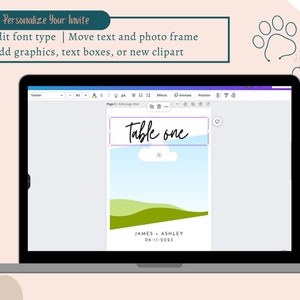Table Numbers With Photo / Canva Template / Diagonal Style / Slant ...