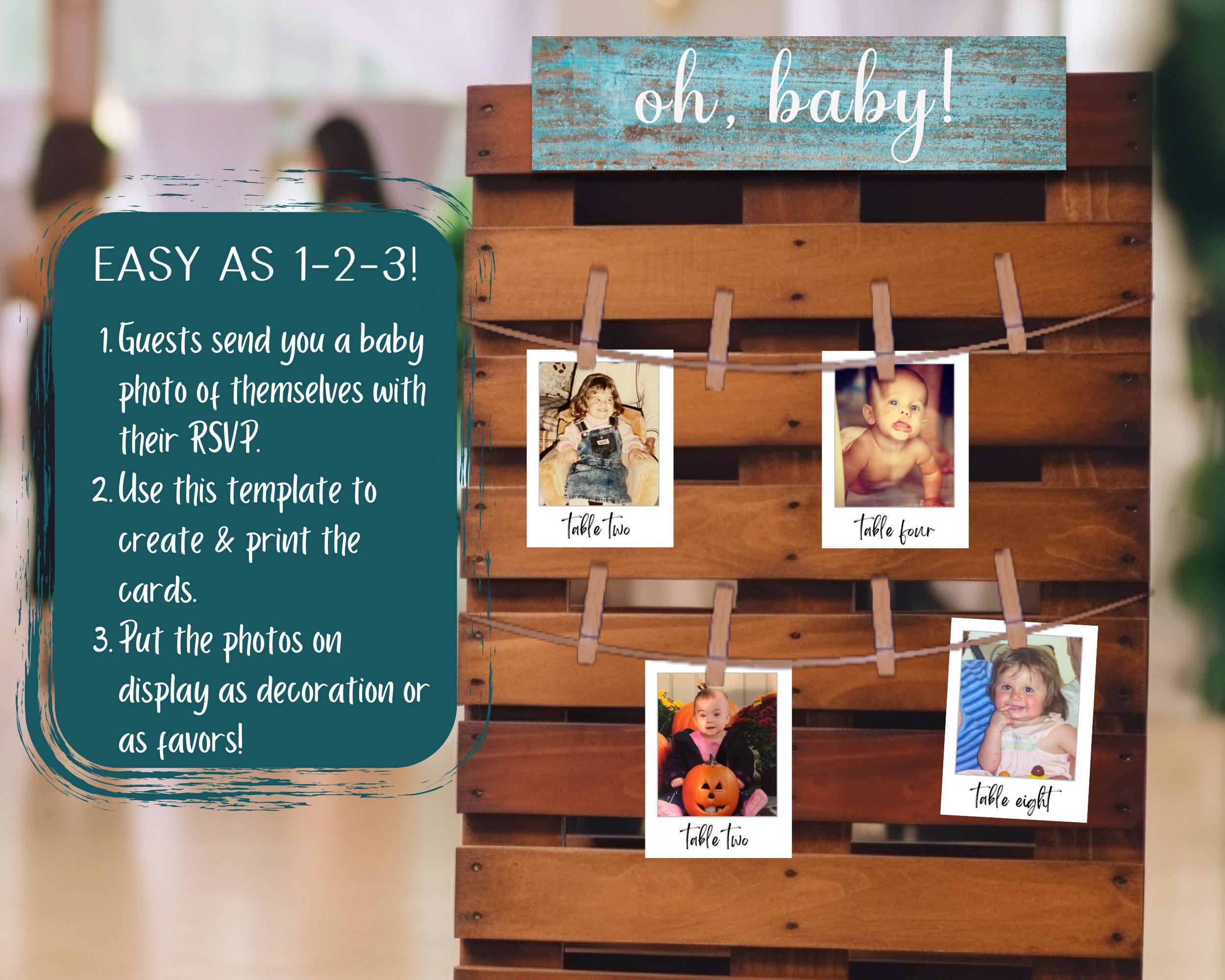 Canva Template - Photo Seating Chart / Polaroid Photo Template ...