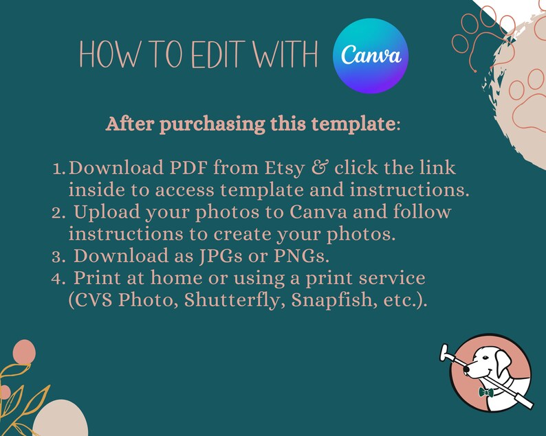Instant Camera Style Photo Card Template - Canva / 4x6 Prints / Photo ...