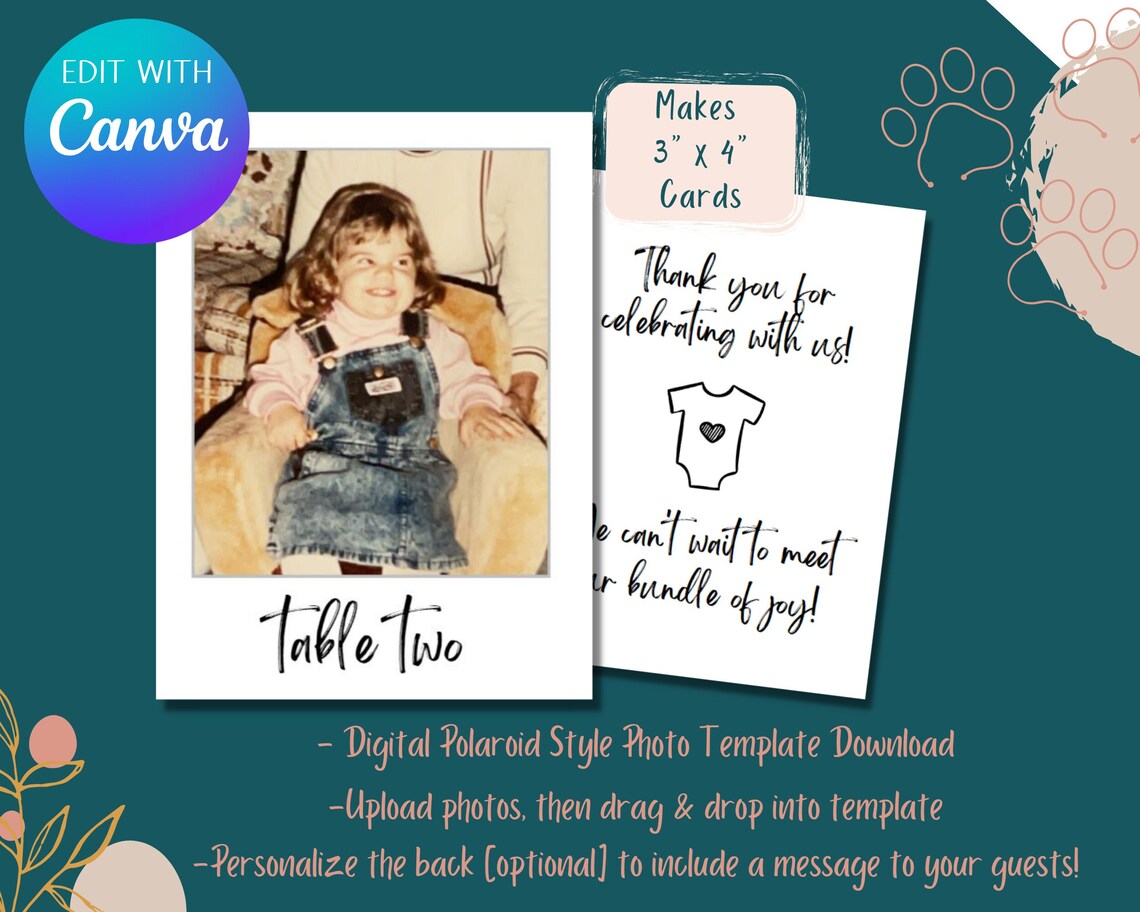 Canva Template - Photo Seating Chart / Polaroid Photo Template ...