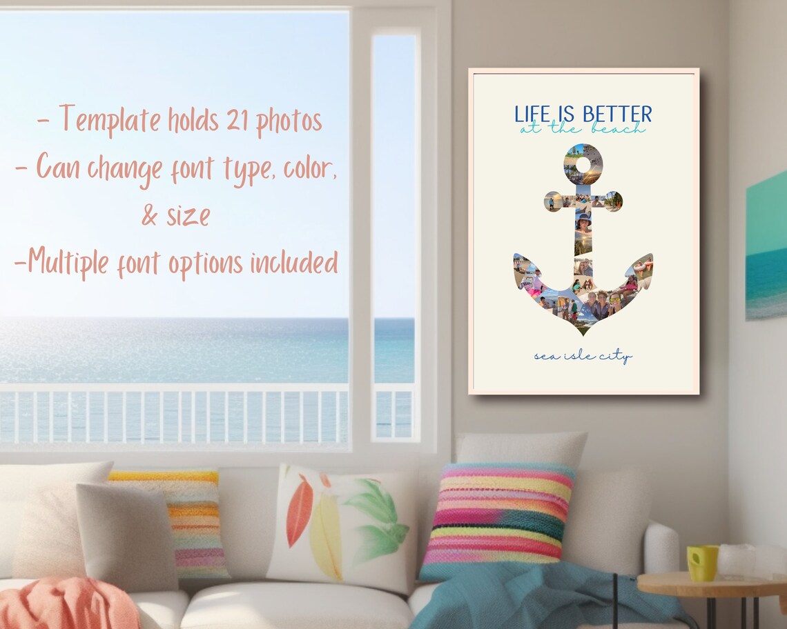 Beach Family Photo Collage Template / Life is Better at the Beach ...