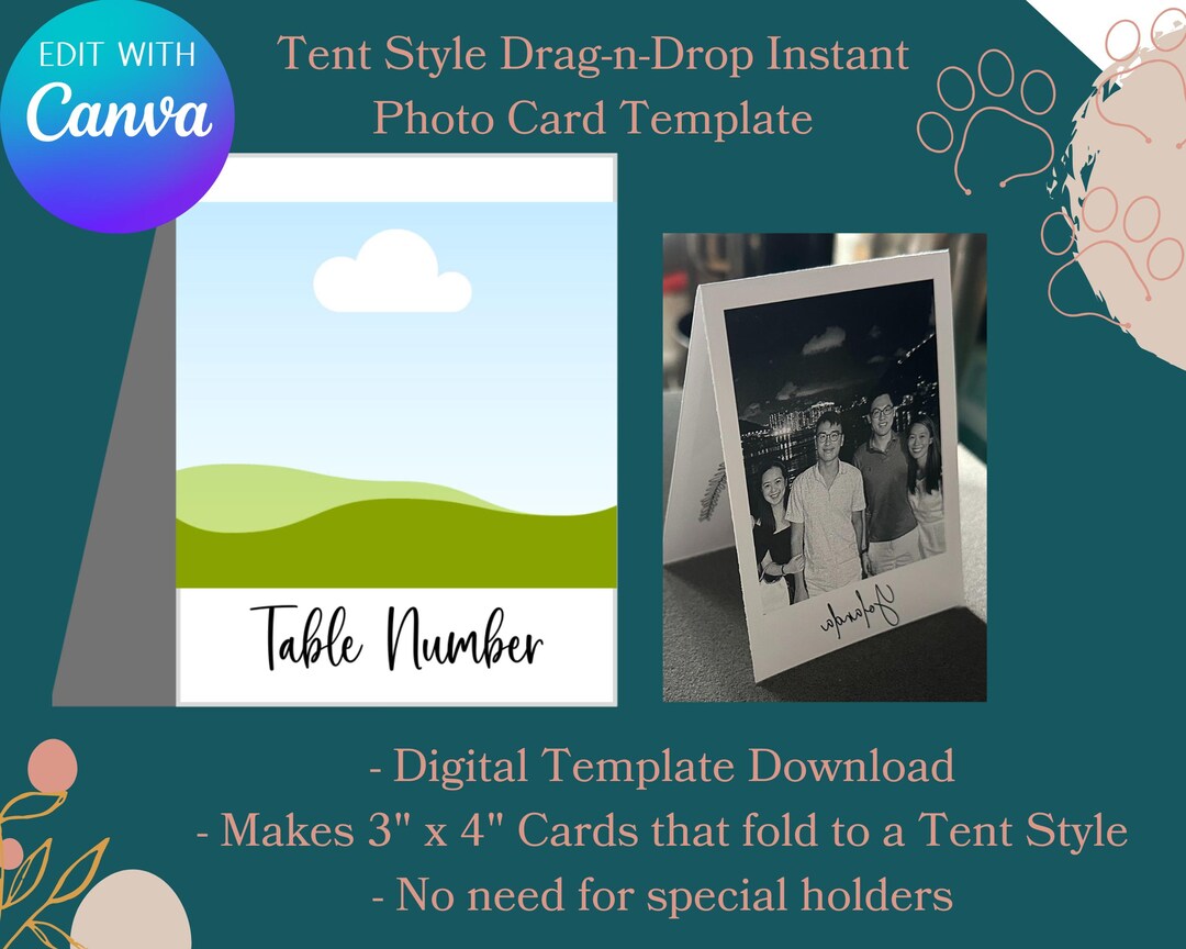 Digital Template - Tent Style Drag & Drop Photo Wedding Seating Chart ...