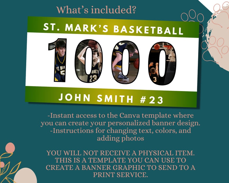 1000 Points Banner Template - Drag & Drop Banner Canva Template / 1000 ...