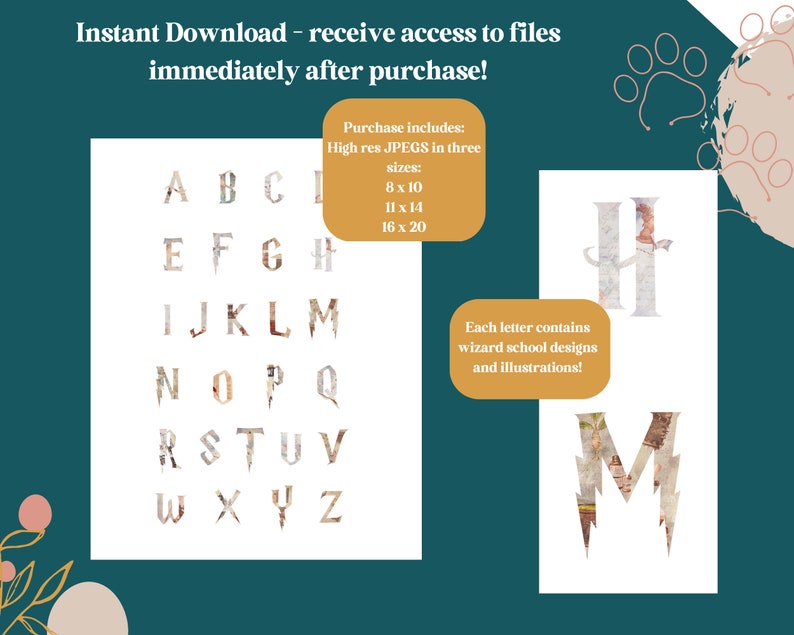 Wizard School Nursery Alphabet / Minimalist Subtle Design / Magic World ...