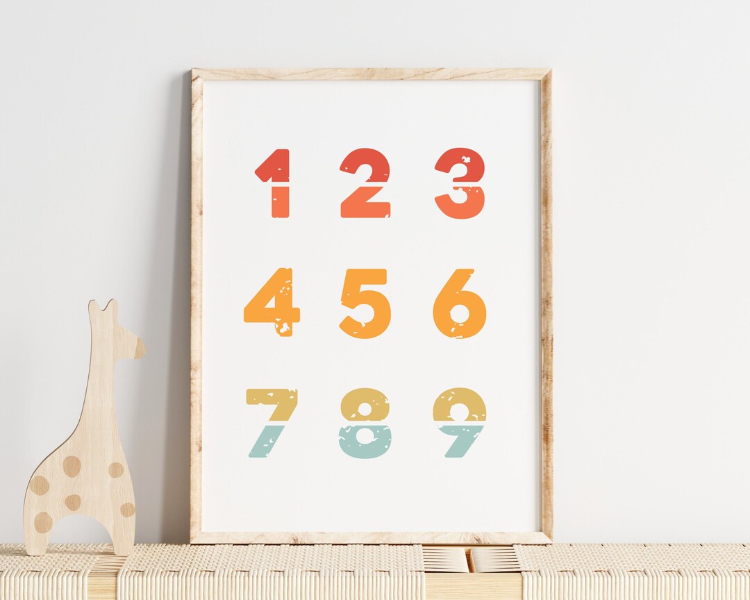Beach Sunset Numbers Print / Surfer Baby Shower Gift / Rainbow Sunset 1 ...
