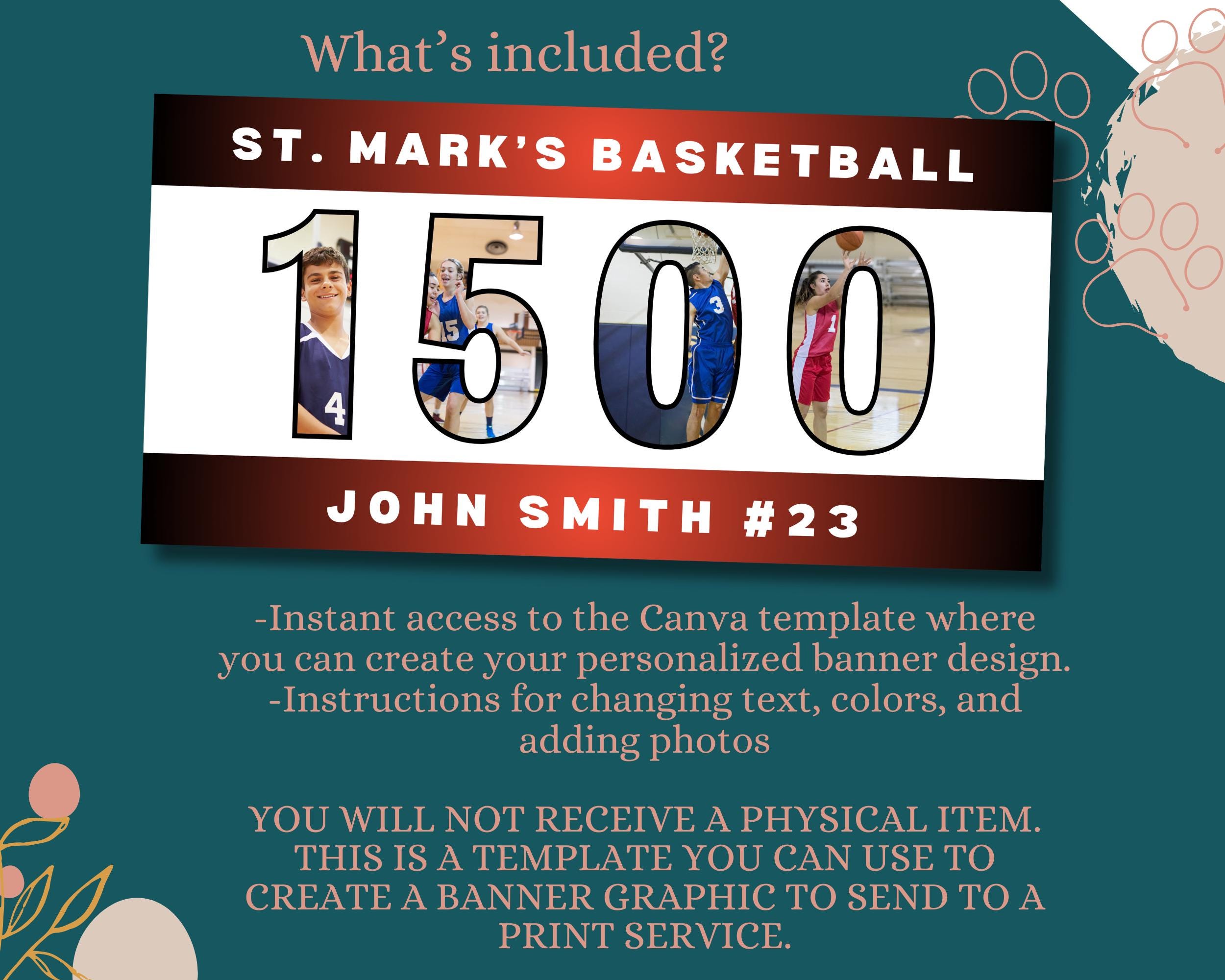 1500 Points Banner Template - Drag & Drop Banner Canva Template / 1500 ...