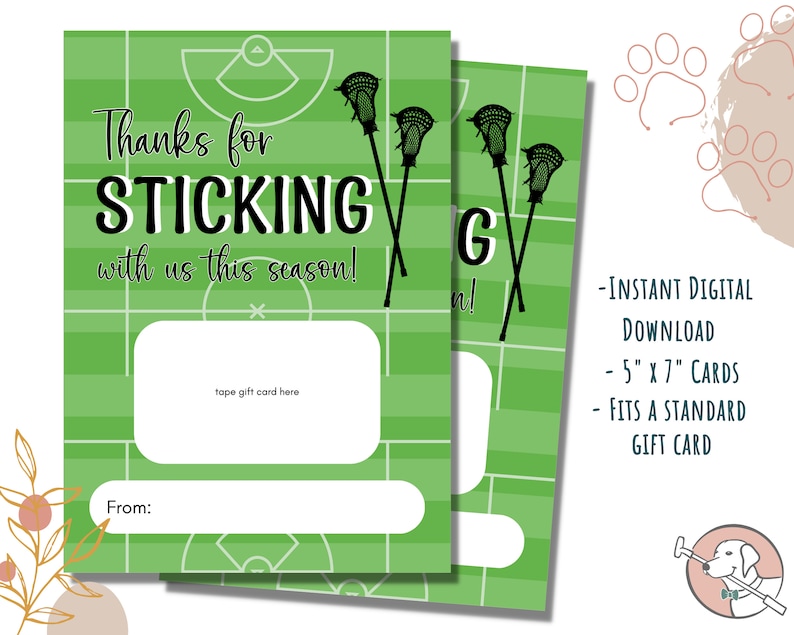 Lacrosse Coach Thank You Gift Card Holder / Lacrosse Coach Appreciation ...