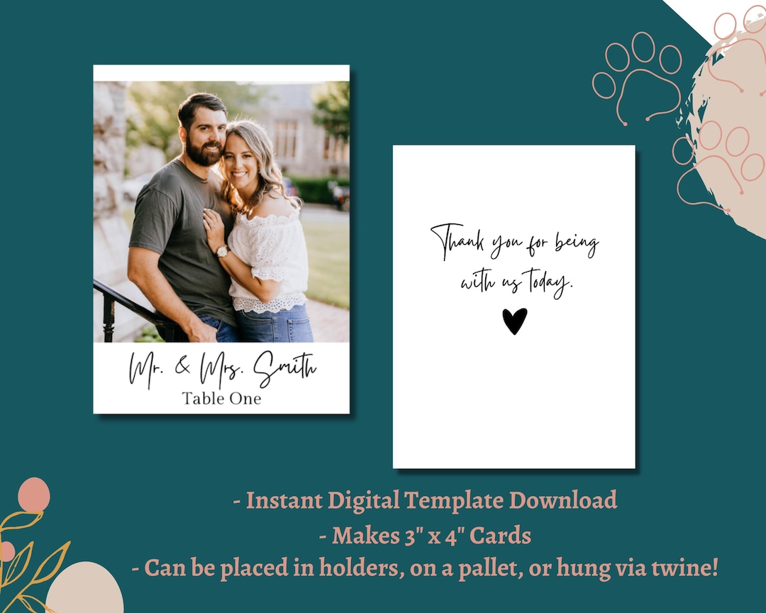 Canva Template - Photo Seating Chart for Wedding / Drag N' Drop / Two ...