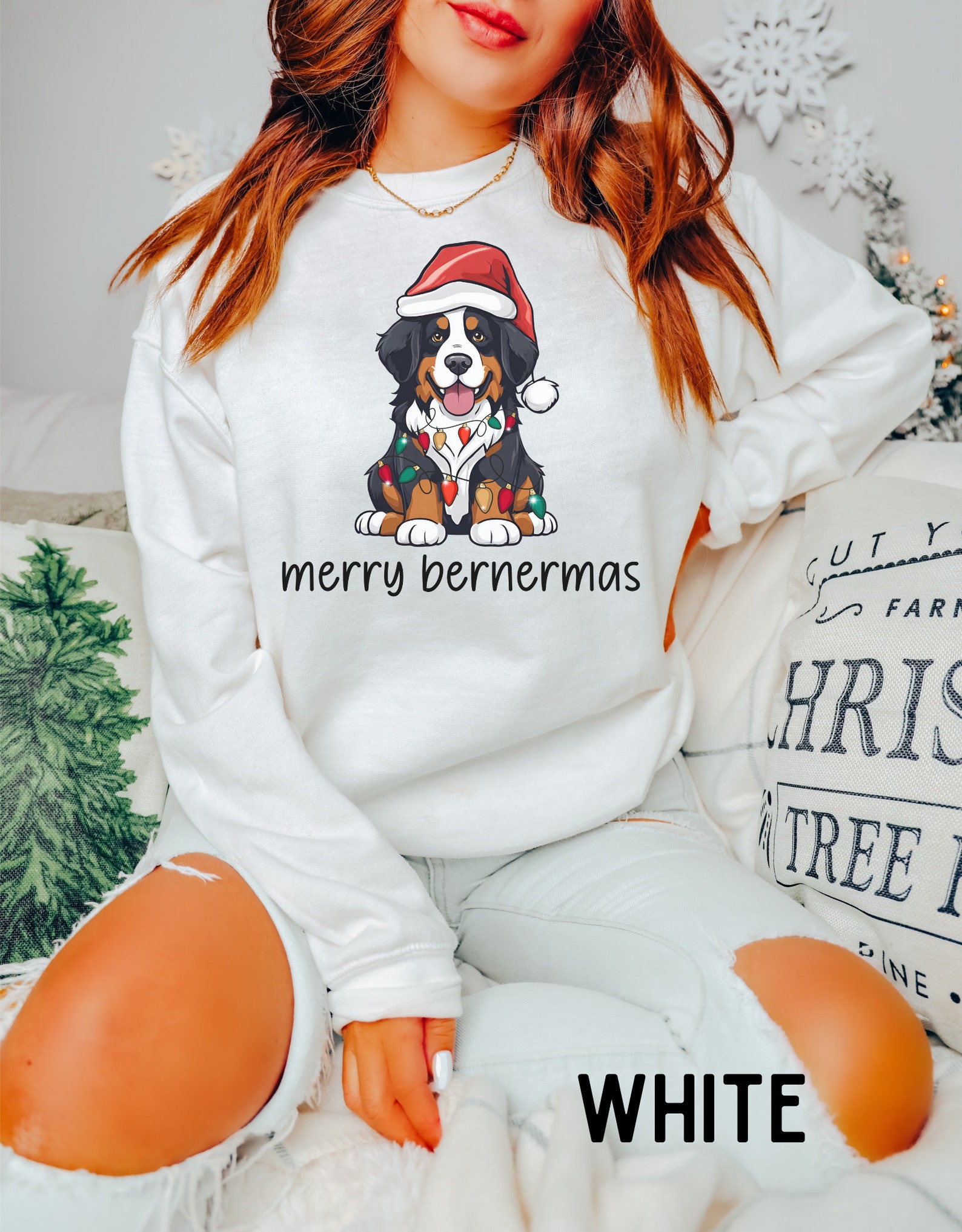Bernese Mountain Dog Christmas Sweatshirt, Dog Christmas Sweater ...