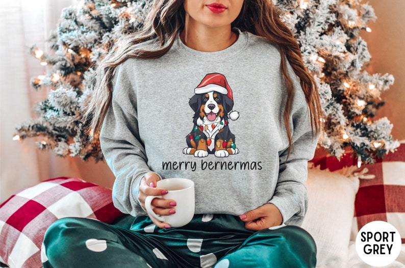 Bernese Mountain Dog Christmas Sweatshirt, Dog Christmas Sweater ...