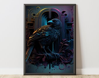 Gothic Raven Digital Art - Etsy