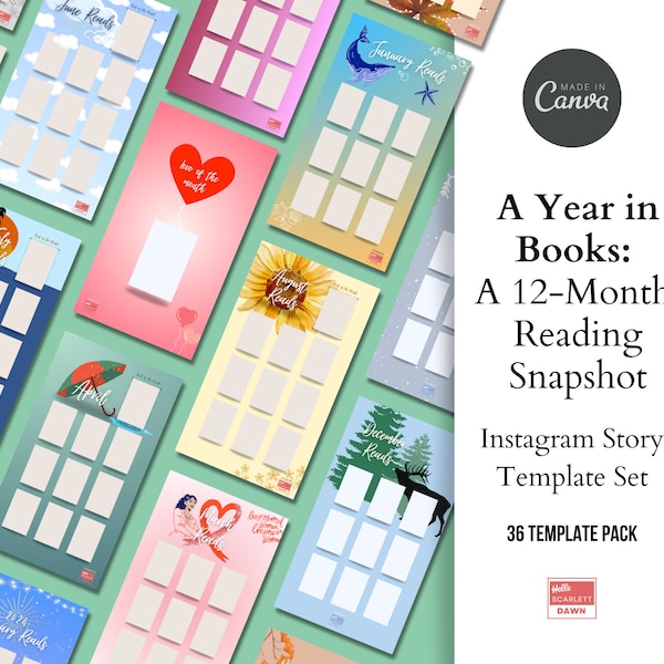 Canva Reading Tracker - Etsy
