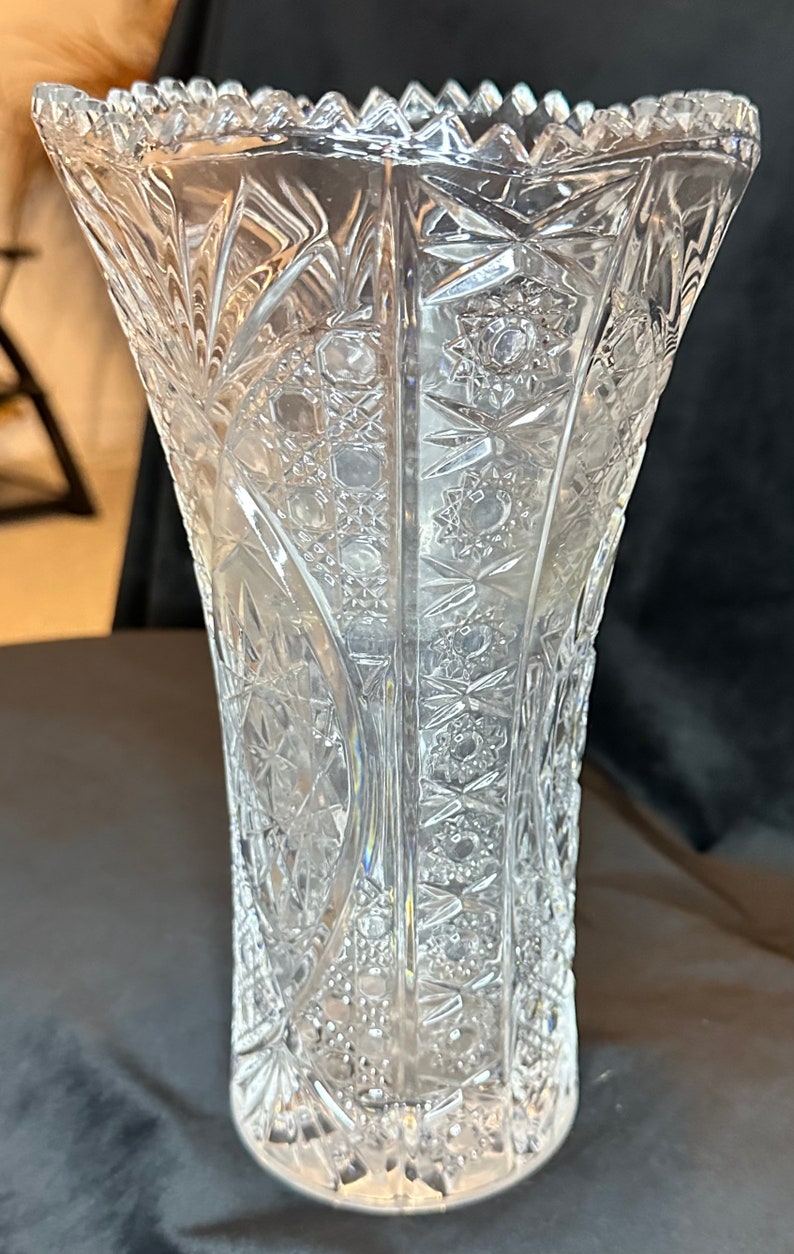 Vintage Bohemian Crystal Vase With the Caesar Hand Cut Pattern - Etsy