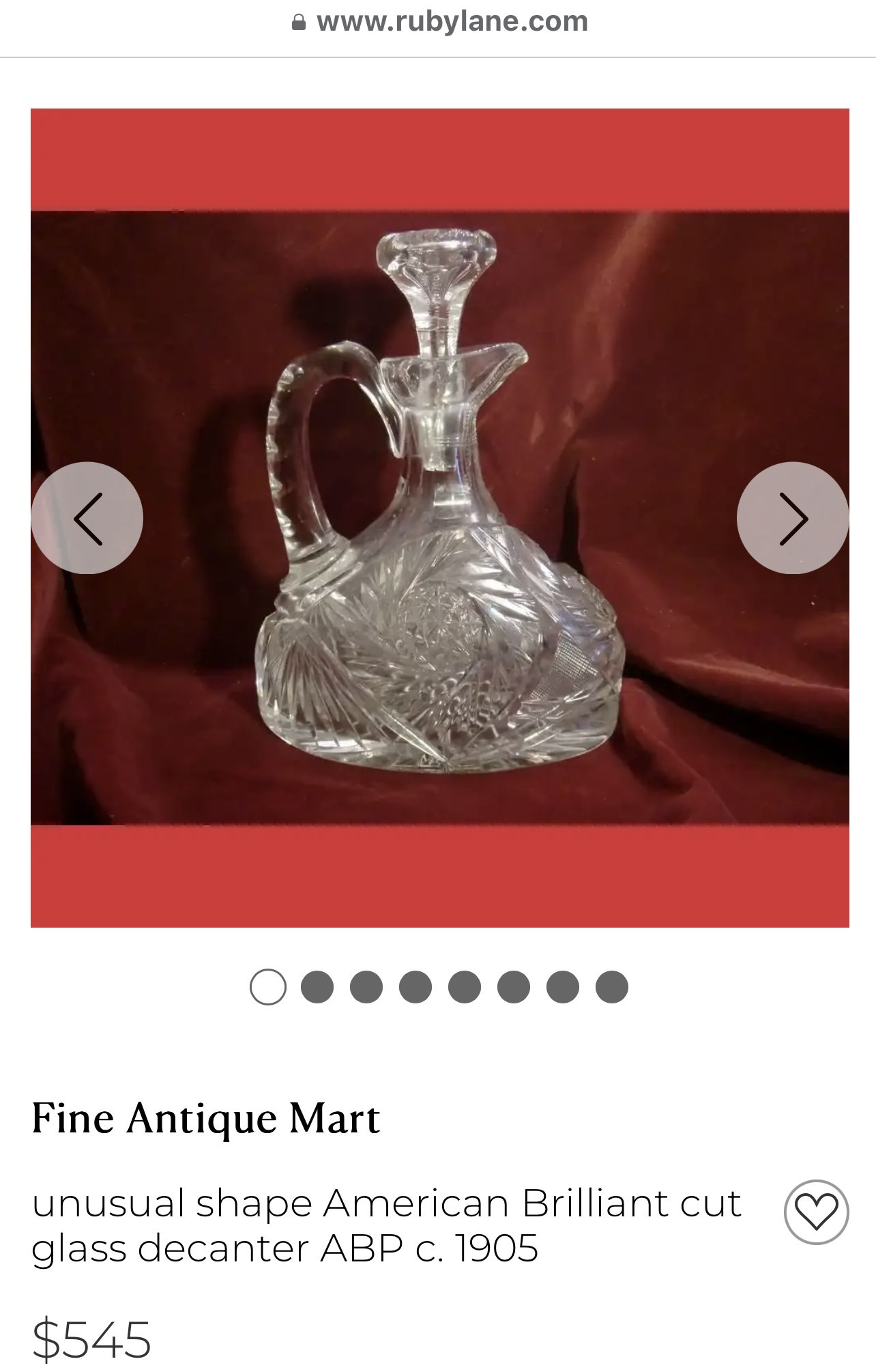 Antique 1880 / 1917 American Brilliant Cut Glass Cruet / Decanter - Etsy