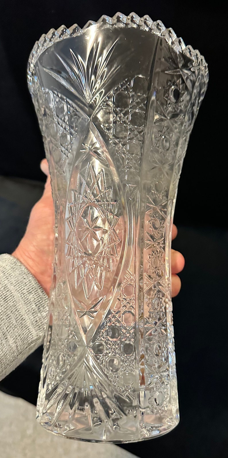 Vintage Bohemian Crystal Vase With the Caesar Hand Cut Pattern - Etsy