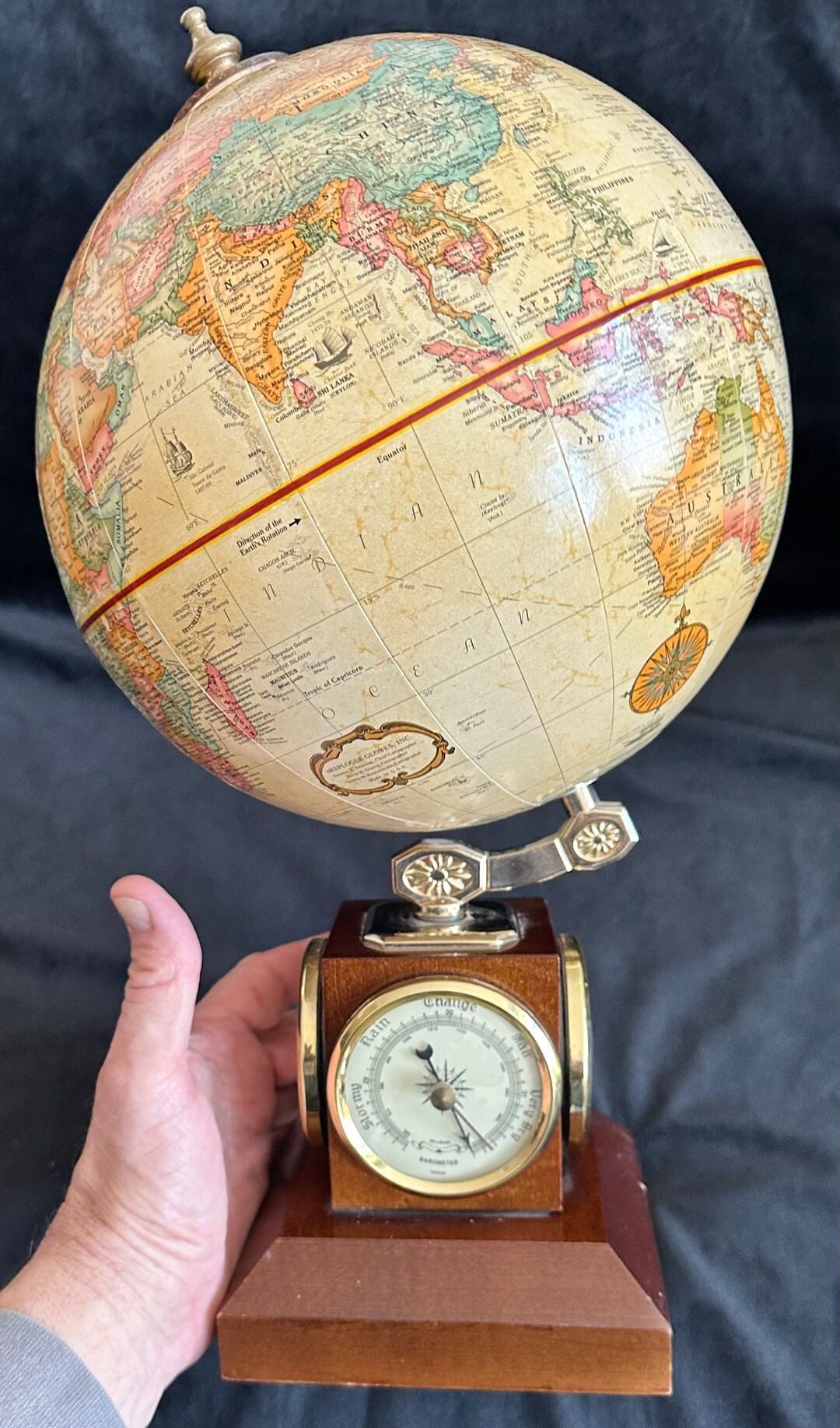 Vintage 1970s Globe With 3 Weather Meteorological Instruments - Etsy