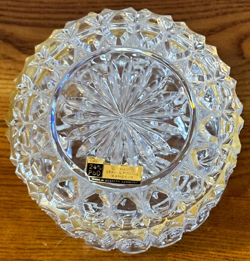 Vintage Rare High Quality German Cut Crystal Jewelry/trinket Box - Etsy