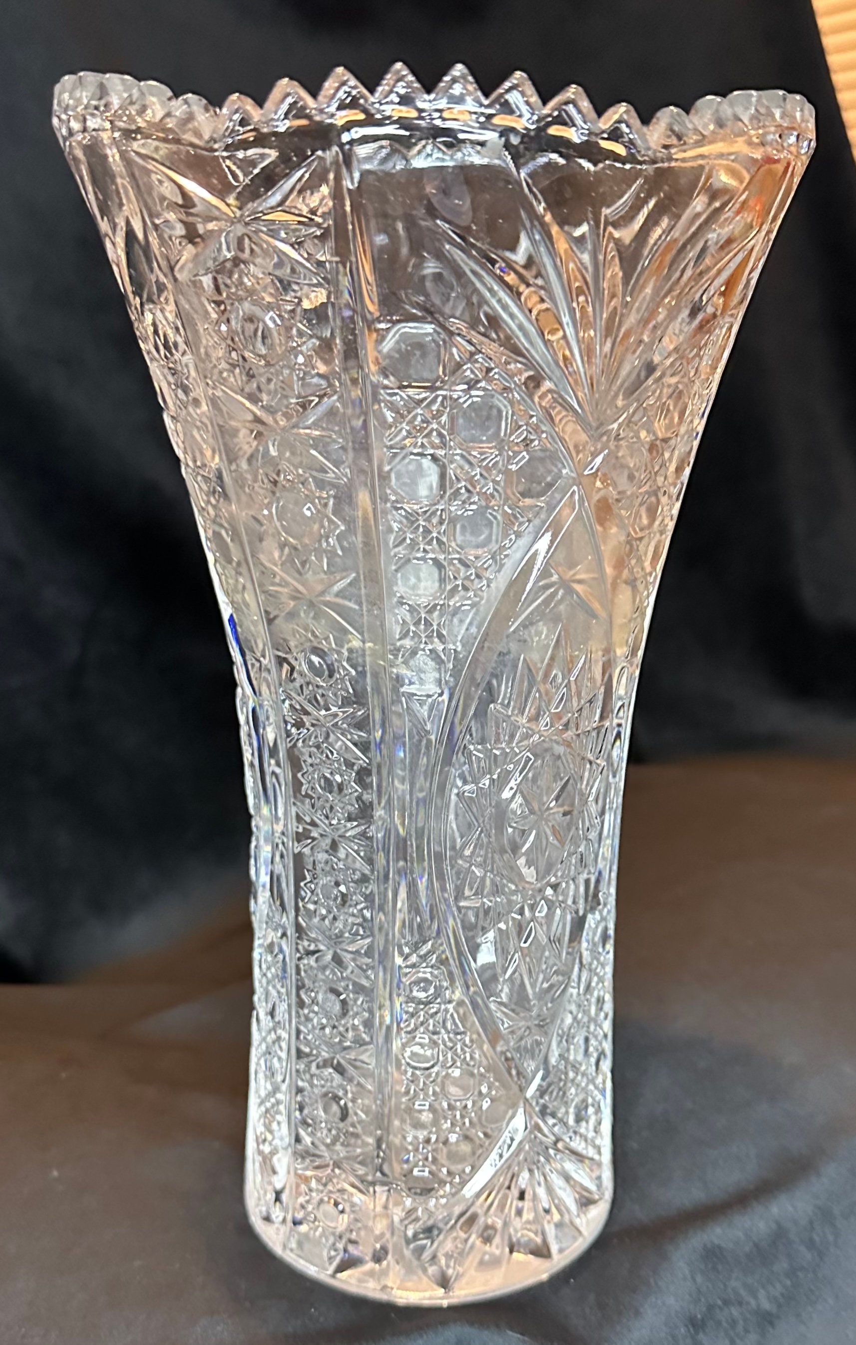 Vintage Bohemian Crystal Vase With the Caesar Hand Cut Pattern - Etsy